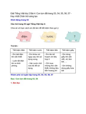 tieng viet lop 2 tap 1 trang 53 54 55 56 57 bai 4 con lon dat chan troi ...