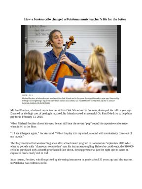 How a broken cello changed a Petaluma music teacher