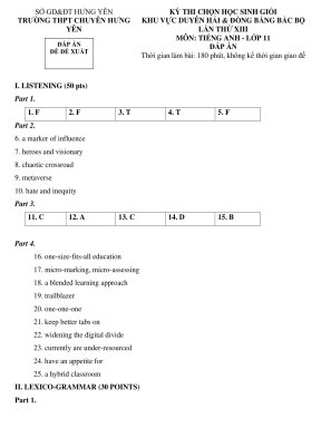 DAP AN DE DE XUAT TIENG ANH 11 CHY 2022