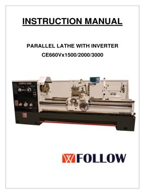 INSTRUCTION MANUAL PARALLEL LATHE WITH INVERTER