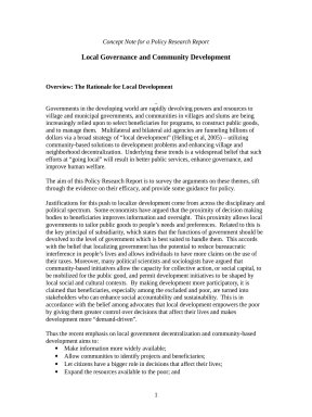 Local Governance and Community Development