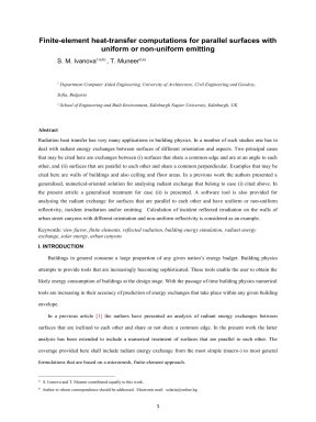 finite-element-heat-transfer-computations-for-parallel-surfaces-with-uniform-or