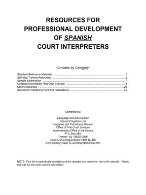 RESOURCES FOR PROFESSIONAL DEVELOPMENT OF SPANISH COURT INTERPRETERS