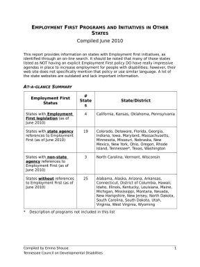 Employment First Programs and Initiatives - Final