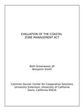 EVALUATION OF THE COASTAL ZONE MANAGEMENT ACT