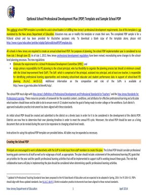 School PDP Template and Sample 2014-15