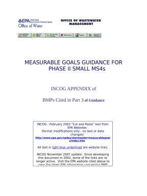 INCOG summary of EPA Measurable Goals Guidance - BMP Appendix