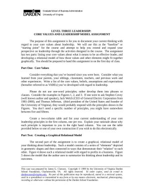 Core Values and Leadership Model Assignment