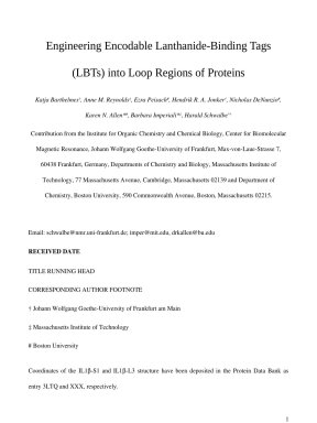 Engineering Encodable Lanthanide-Binding Tags (LBTs) into Loop Regions ...