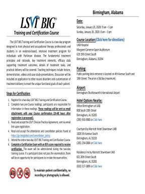 LSVT BIG Live Course Brochure Birmingham AL