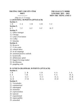 Đáp án DHBB 11 2022