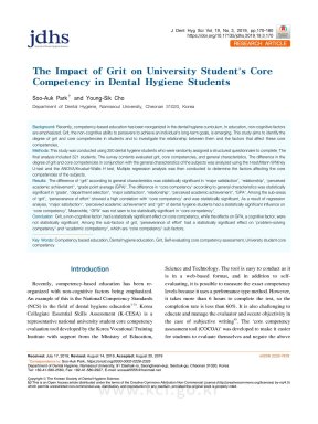 The Impact of Grit on University Student’s Core Competency in Dental ...