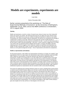 Models are experiments, experiments are models