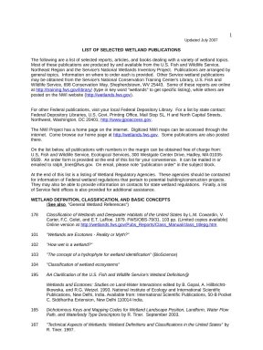 LIST OF SELECTED WETLAND PUBLICATIONS.DOC