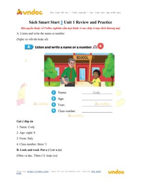 sach smart start 3 unit 1 review and practice