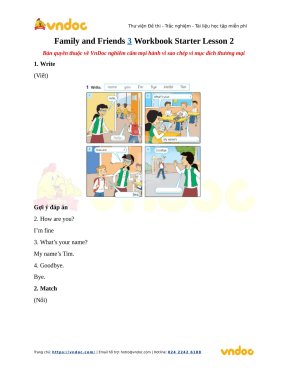 family and friends 3 workbook starter lesson 2