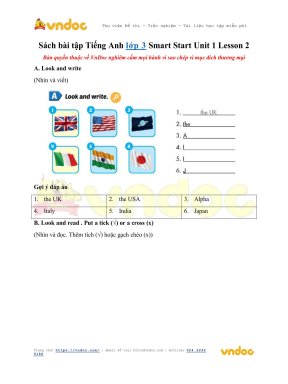 sach bai tap tieng anh lop 3 smart start unit 1 lesson 2