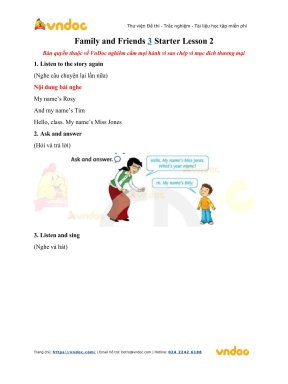 family and friends 3 starter lesson 2