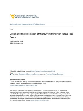 Design and Implementation of Overcurrent Protection Relays Test B