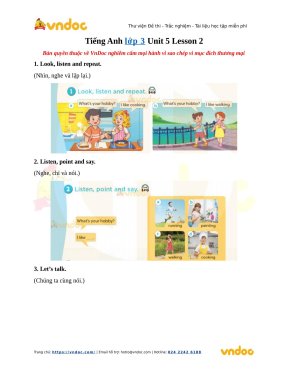 tieng anh lop 3 unit 5 lesson 2