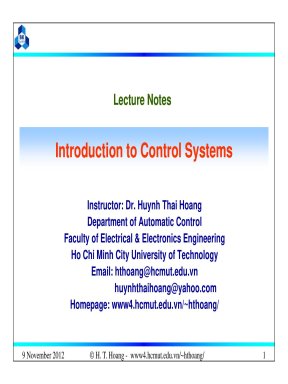 Lecture introduction to control systems chapter 6 design of continuous ...