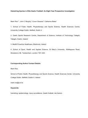 Hamstring Injury Incidences in Elite Gaelic Football - Submission 2 ...
