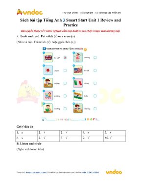sach bai tap tieng anh 3 smart start unit 1 review and practice