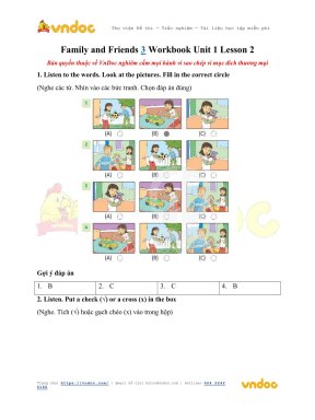 family and friends 3 workbook unit 1 lesson 2