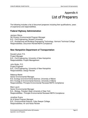 Appendix A - List of Preparers (6 pages)