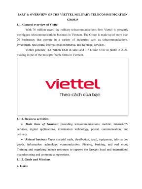 OVERVIEW OF THE VIETTEL MILITARY TELECOMMUNICATION GROUP