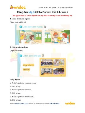tieng anh lop 3 global success unit 6 lesson 2