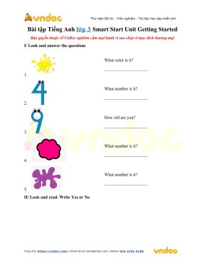 bai tap tieng anh lop 3 smart start unit getting started