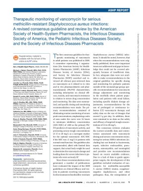therapeutic-guidelines-monitoring-vancomycin-ASHP-IDSA-PIDS