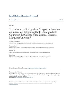 The Influence of the Ignatian Pedagogical Paradigm on Instructors