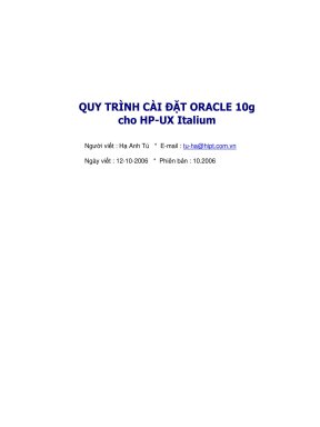 Quy trình cài ðặt oracle 10g cho hp ux italium