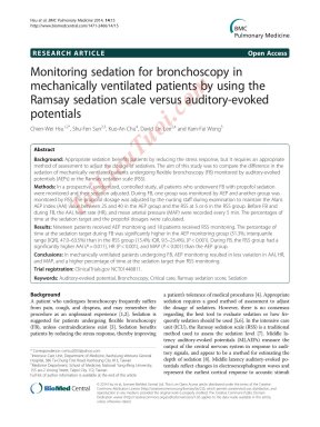 Monitoring sedation for bronchoscopy in mechanically ventilated ...