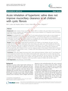 Acute inhalation of hypertonic saline does not improve mucociliary ...