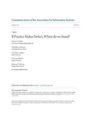 If Practice Makes Perfect Where do we Stand-