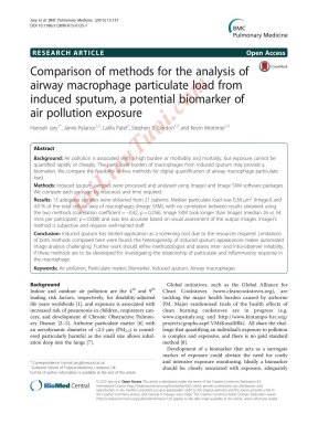 Comparison of methods for the analysis of airway macrophage particulate ...