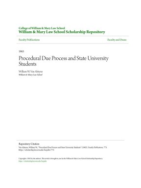 Procedural Due Process and State University Students
