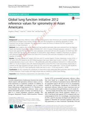 Global lung function initiative 2012 reference values for spirometry in asian americans (download