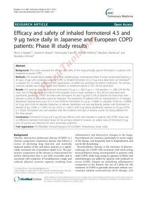 Efficacy and safety of inhaled formoterol 4 5 and 9 μg twice daily in japanese and european COPD ...