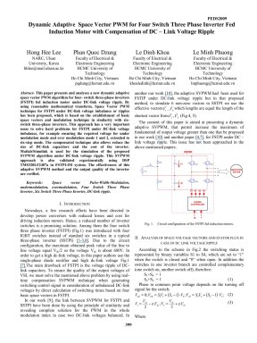 Dynamic adaptive space vector PWM for four switch three phase inverter fed induction motor with ...
