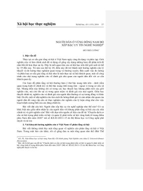 Người dân ở vùng đông nam bộ xếp bậc uy tín nghề nghiệp (ranking ...