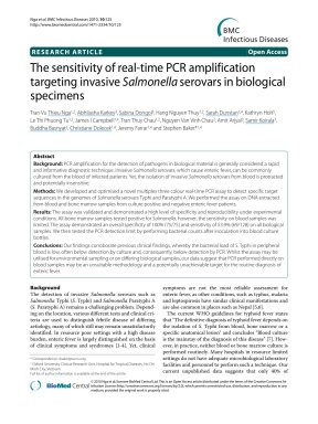 The sensitivity of real time PCR amplification targeting invasive ...