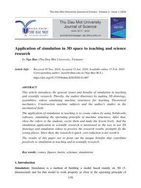 Application of simulation in 3d space to teaching and science research
