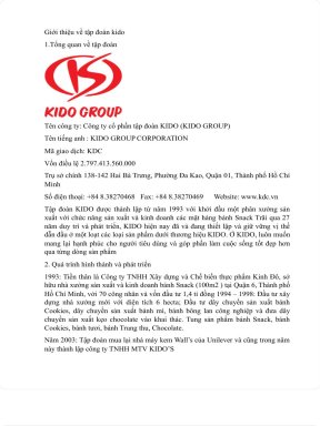 Hoạt động kinh doanh của công ty cổ phần tập đoàn KIDO (KIDO GROUP)
