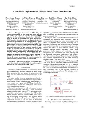 A new FPGA implementation of four switch three phase inverter