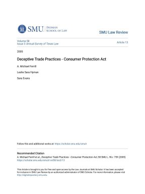 Deceptive Trade Practices - Consumer Protection Act