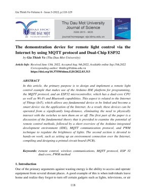 The demonstration device for remote light control via the internet by using MQTT protocol and dual c